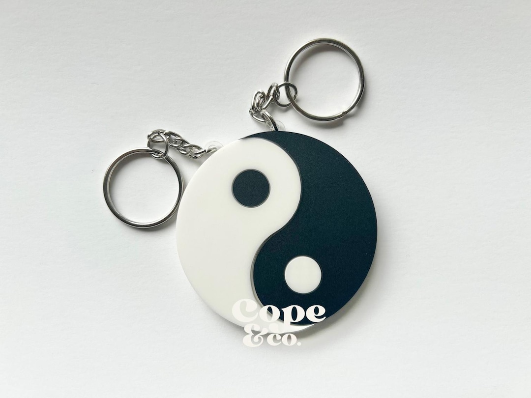 Yin-yang Acrylic Keychain | Yin Yang | Couple Gift | Acrylic Keychain ...
