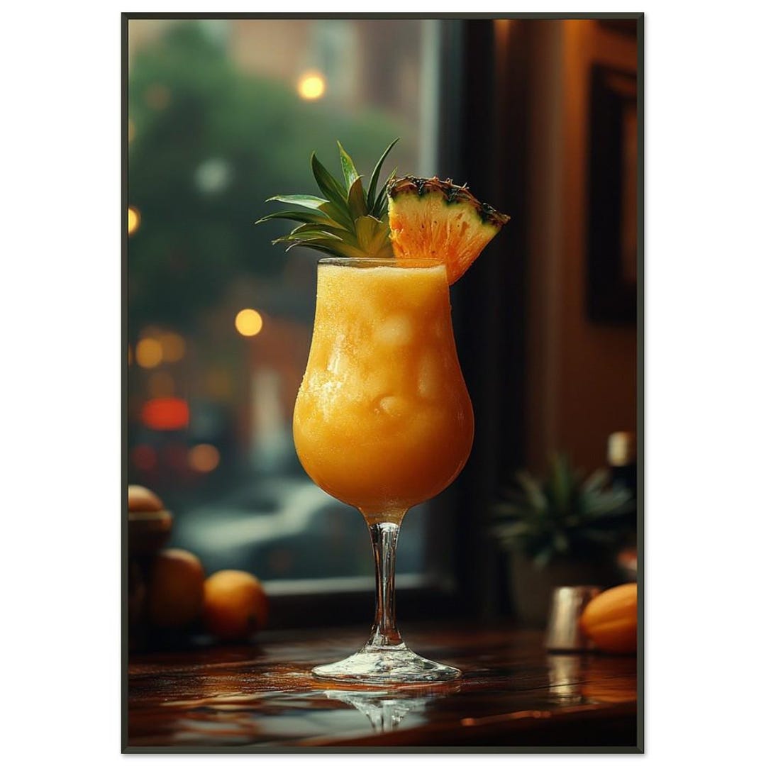 Bar Decor Pina Colada Framed Poster - Sleek Aluminum Frame, Matte ...
