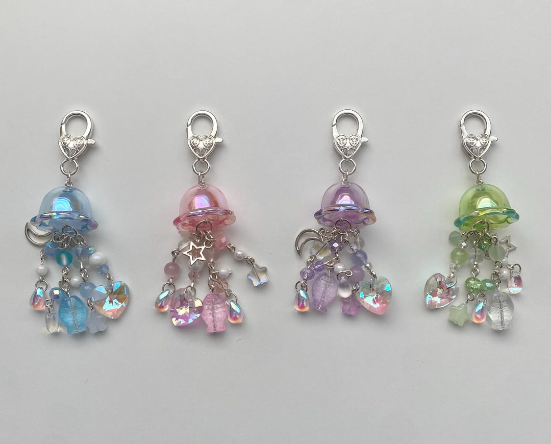 Handmade Beaded Jellyfish Keychain - Etsy