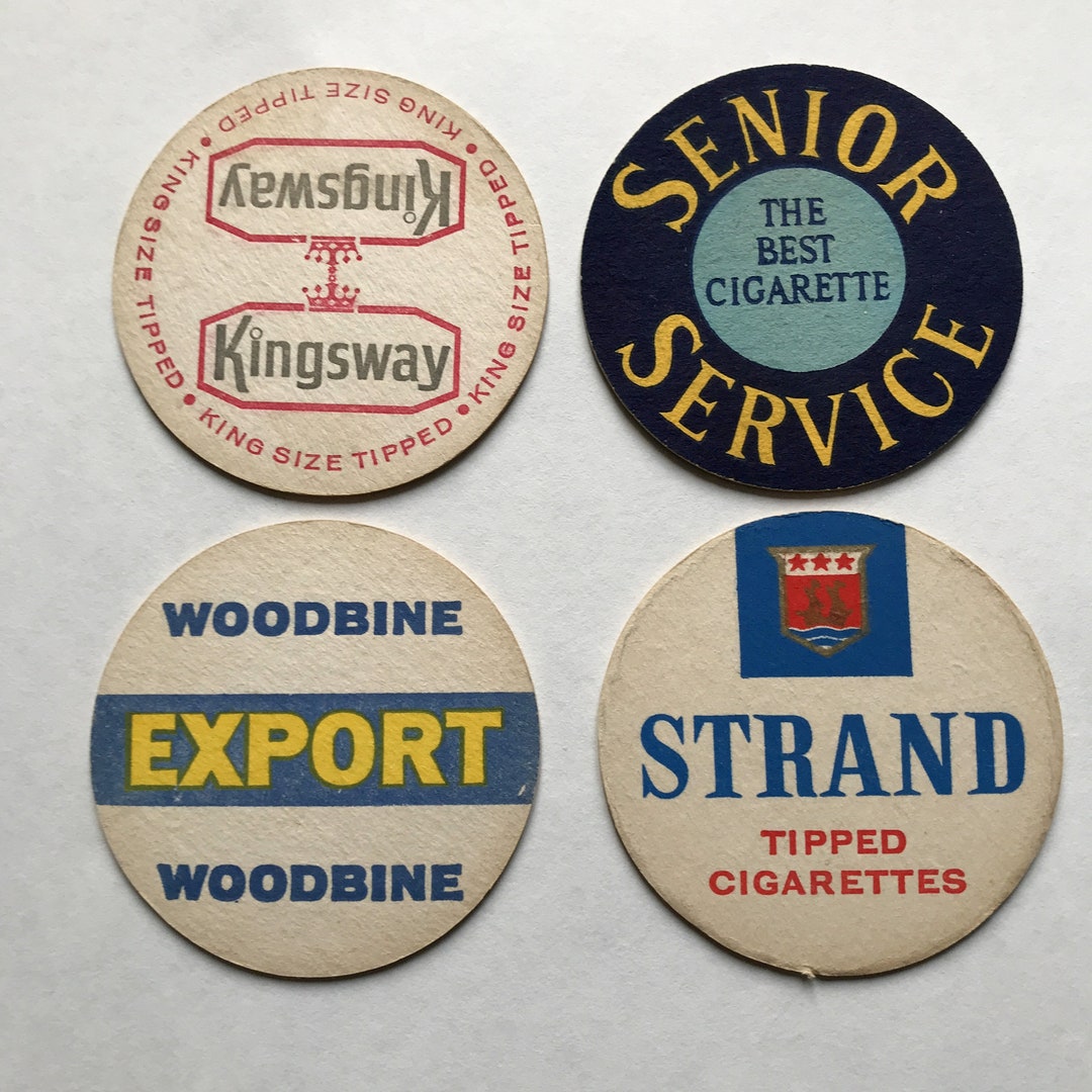 Vintage 1960s Tobacco Cigarette Beermats Set of 4 Memorabilia Coasters ...