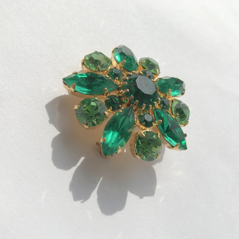 Green Stone Brooch - Etsy