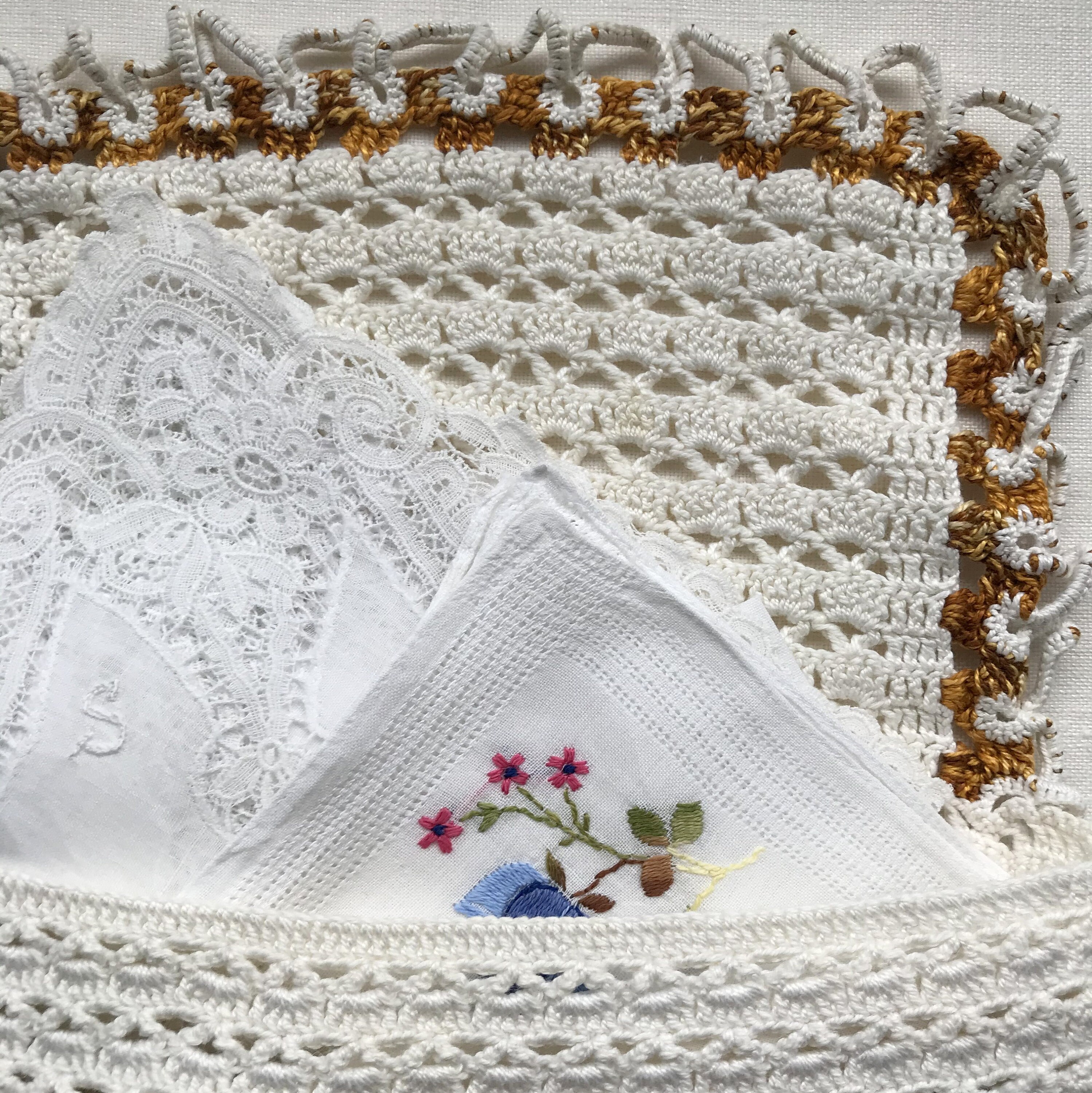 Vintage 1950s White Crochet Handkerchief Case / Hanky Holder - Etsy