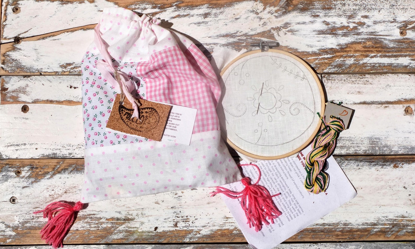 Stamped Embroidery Kit Tutorial Handmade DIY Gifts for - Etsy