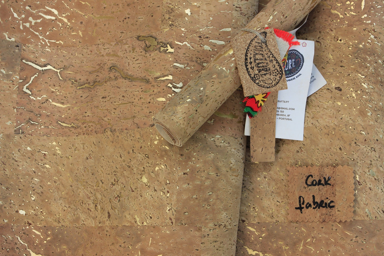 Gold Flecked Cork Fabric Metallic Gold Cork Leather Sheet | Etsy