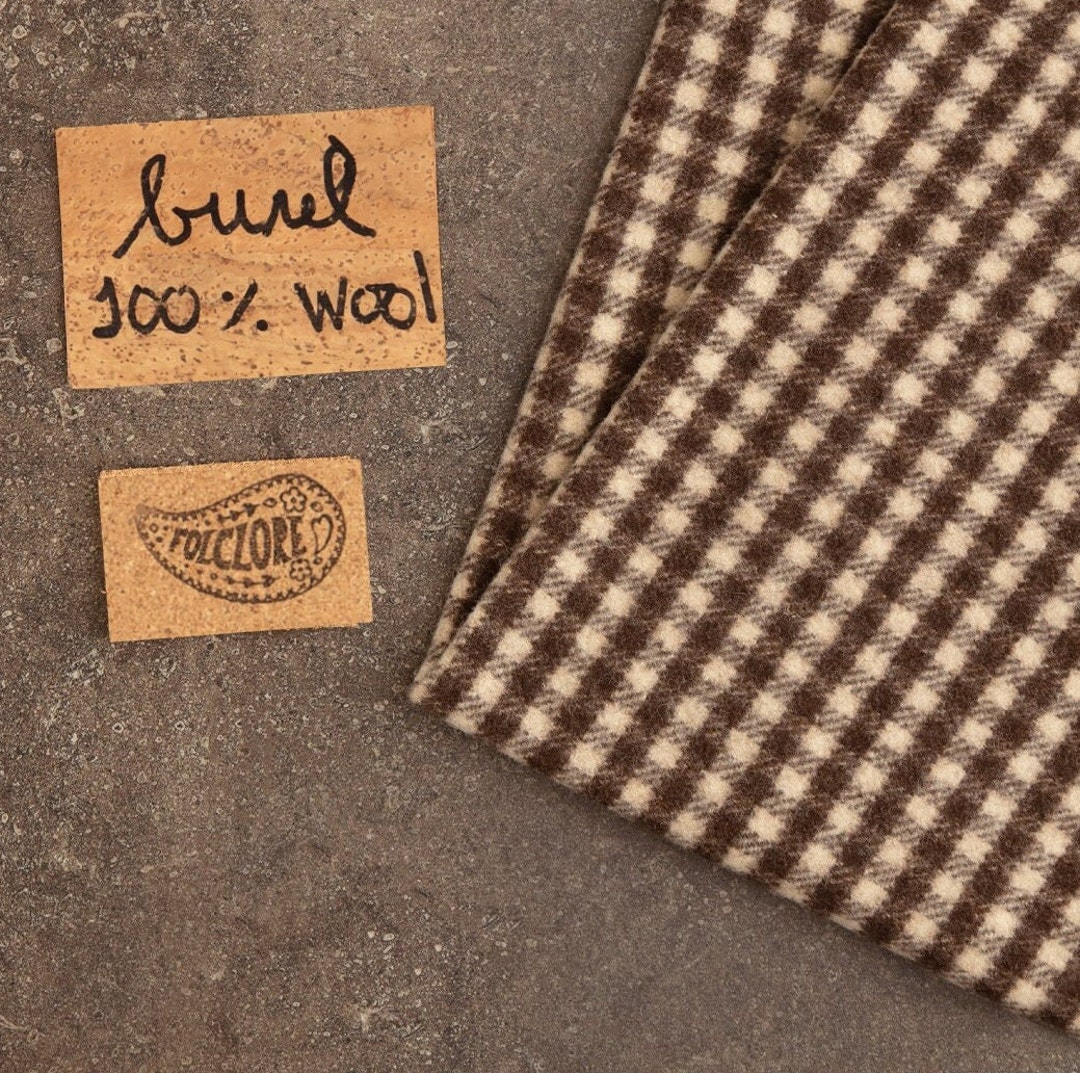 Buy Burel by the Meter in Natural Dark Brown Checkered Pattern ...