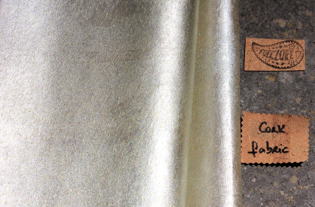 Gold Metallic Cork Leather Fabric by the Yard. Sustainable Leather ...