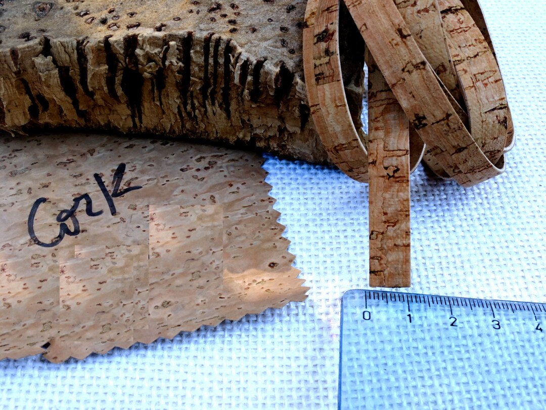 Natural Cork Strap 1cm Wide (3/8"), Pack W/ 2 Strips 1m/ (approx.) Yard ...