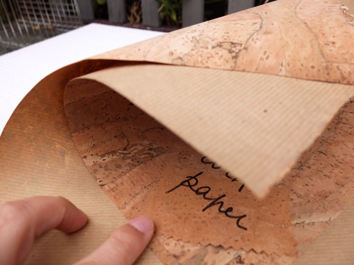 Eco Friendly Cork Paper Sheets Kraft Paper Backing | Etsy