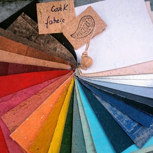 Coloured Cork Fabric, Brown & Yellow Shades. Portuguese Plant-based ...