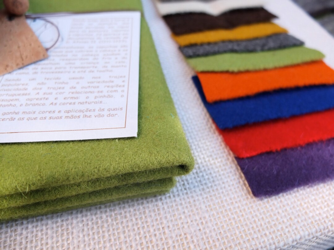 Bright Green Boiled Wool Fabric by the Meter, Burel is a Pure Woven ...
