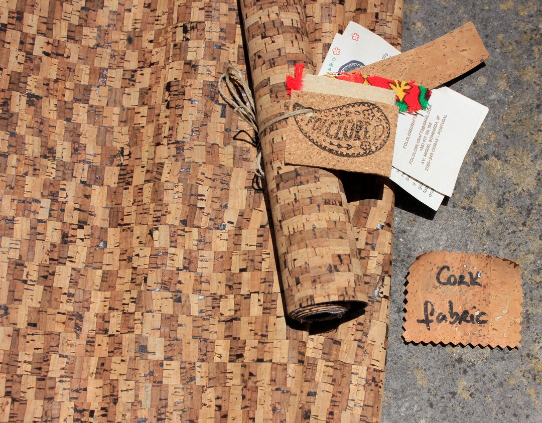 Checkered Cork Fabric Pattern. PETA Approved Vegan Leather for Purses ...