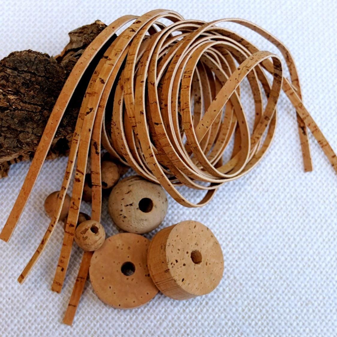 Flat Cork Cord, 2mm or 3mm (0.08" or 0.12" ) Wide, Made From Portuguese ...