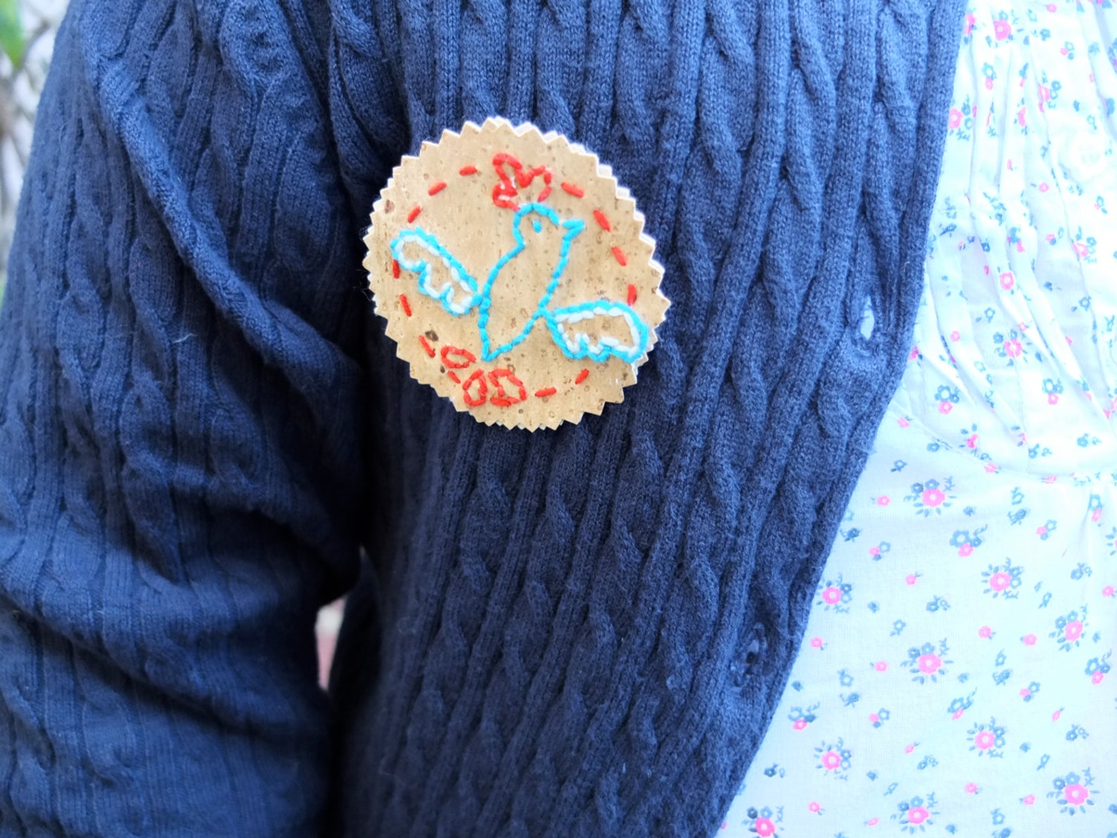 Cork Fabric Craft Kit Hand Made Brooch Embroidery Kit DIY - Etsy