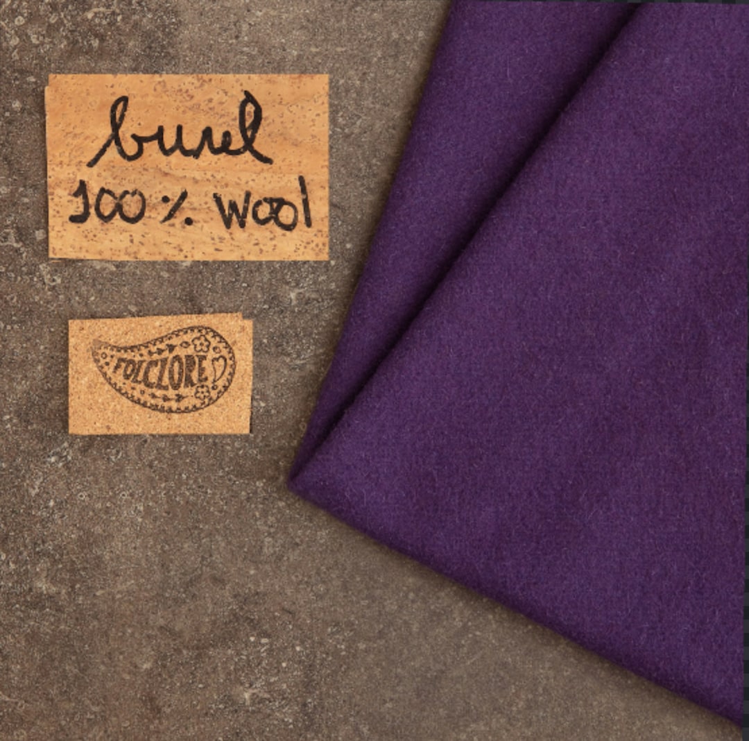 Burel violet au mètre / yard. Tissu portugais en laine bouillie. Tissu ...