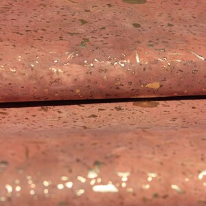 Rose Gold Metallic Vegan Leather. Gold Flecked Cork Fabric by Meter ...