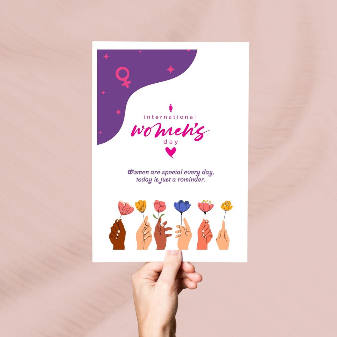 Printable Women's Day Card, Printable Greeting Card, International ...