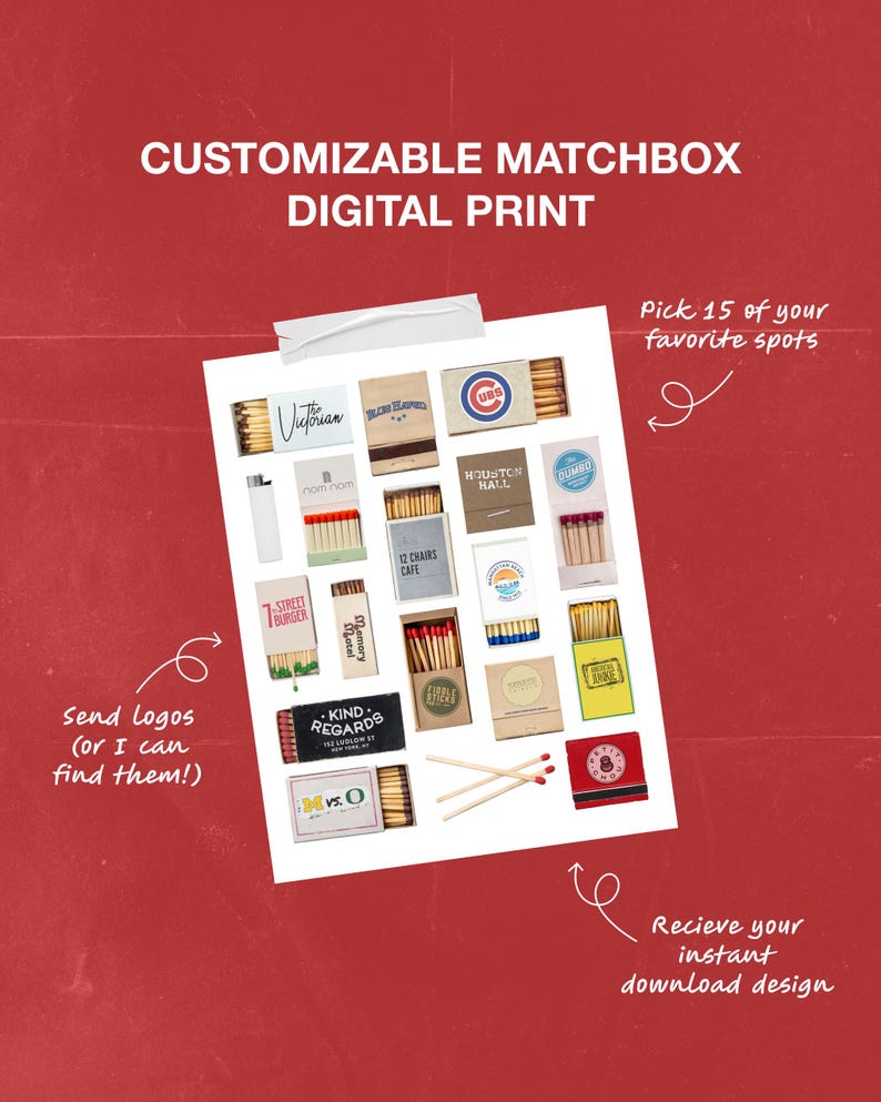 Custom Matchbox Digital Print | Personalized Matchbox Art | Choose Your ...