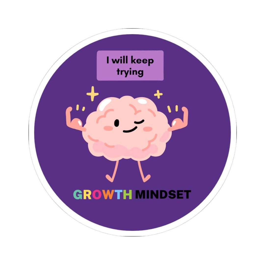 Growth Mindset Stickers, Cute Brain Design, Positive Affirmation ...