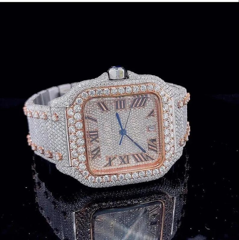 Luxury Moissainaite Diamond Stainless Steel & Gold Diamond Watch - Etsy