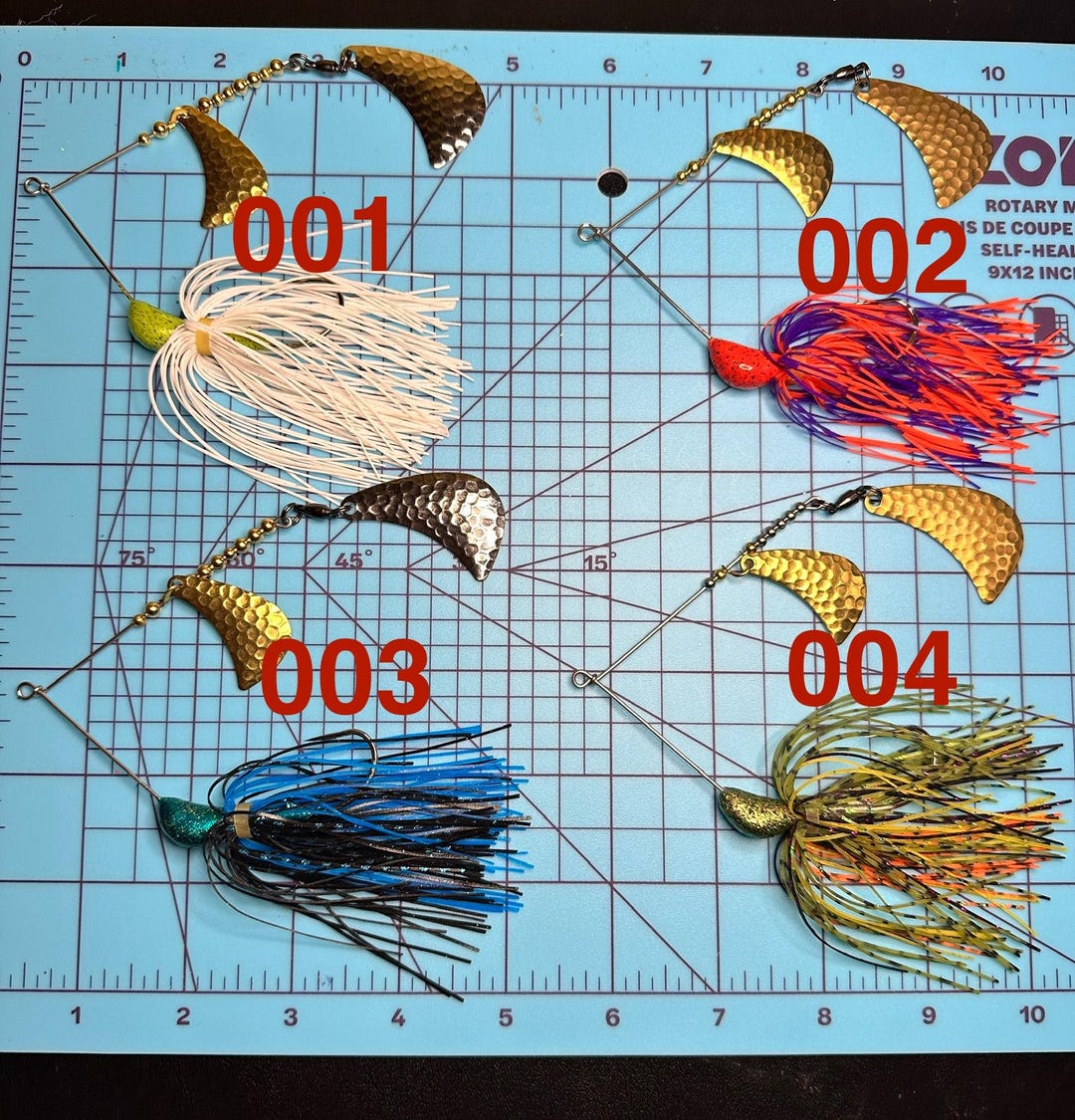 1/2 Oz, Hatch Blade, Round Eye Wire Form, F4D Custom Spinnerbaits. Hand ...