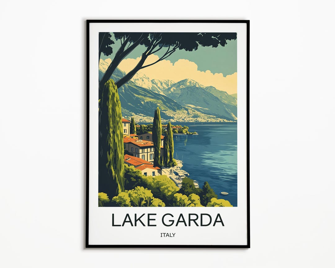 Lake Garda Travel Print - Italy, Lake Garda Print, Lake Garda Poster ...