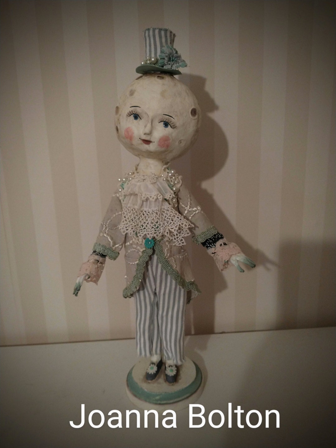 Man in the Moon Folk Art Anthropomorphic Creative Moon ooak handmade ...