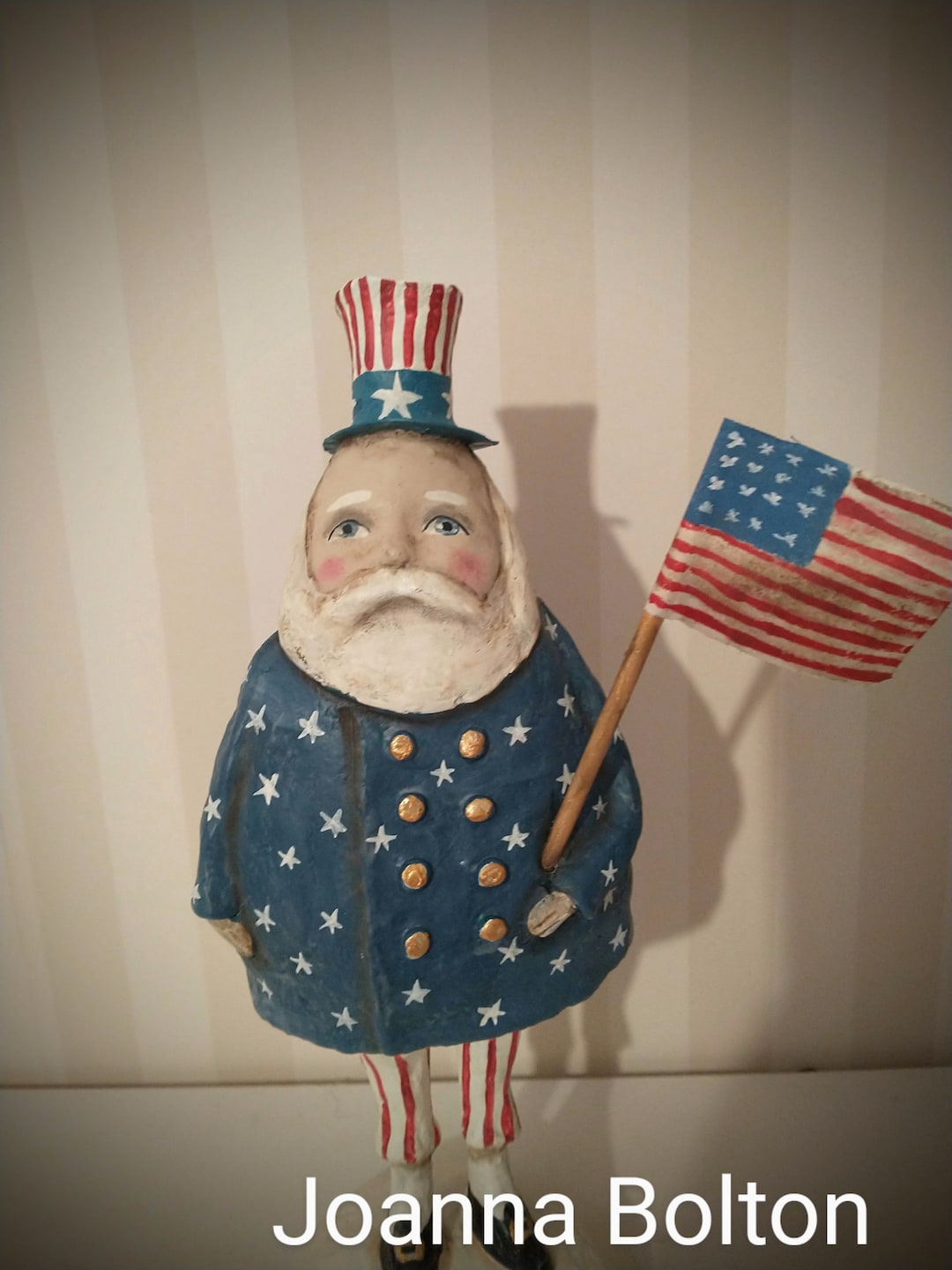 Uncle Sam Folk Art Uncle Sam Sculpture Americana Patriotic Folk Art ...
