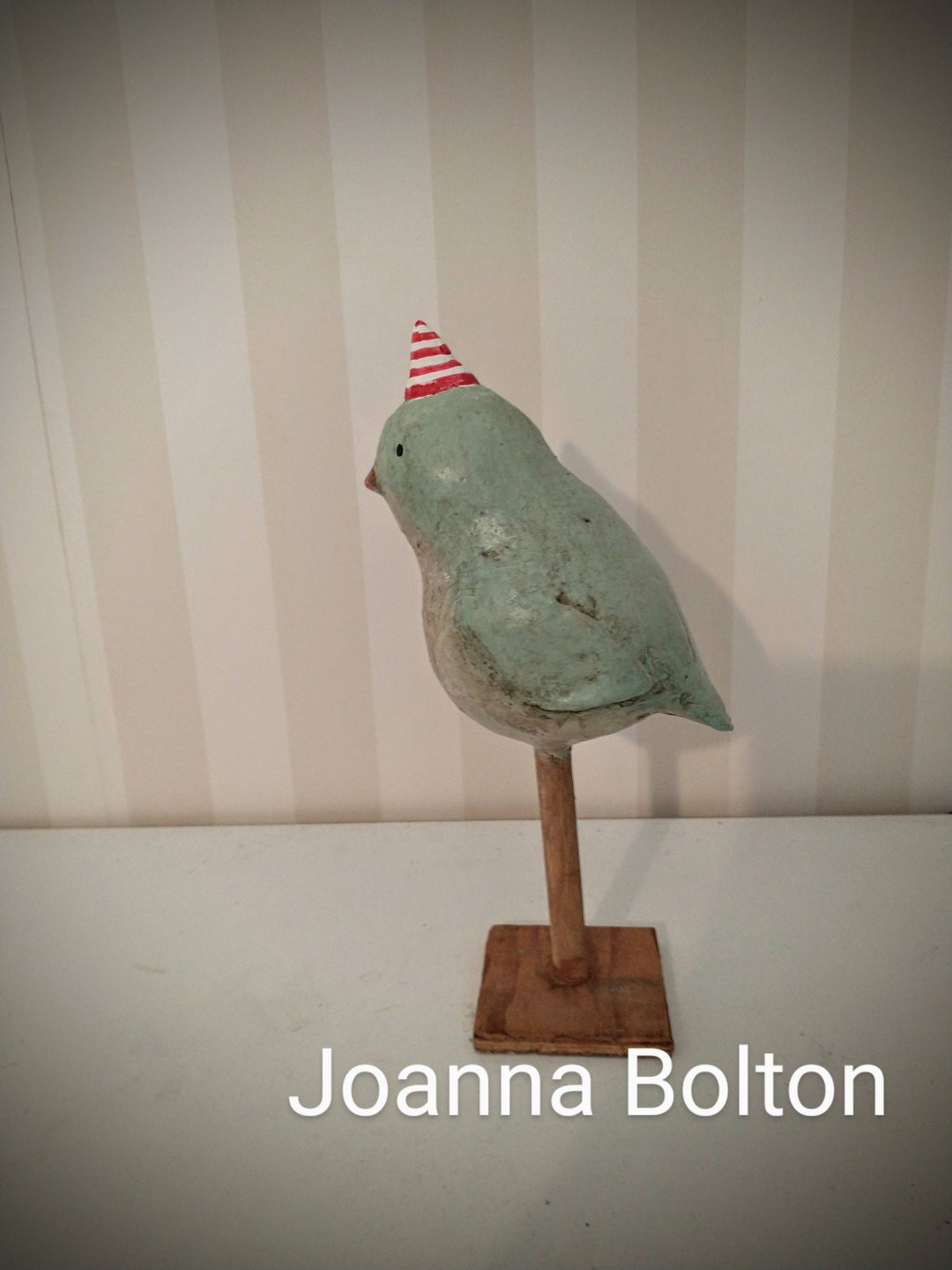 Blue Bird Folk Art Papier Mache Bird Sculpture Aqua - Etsy