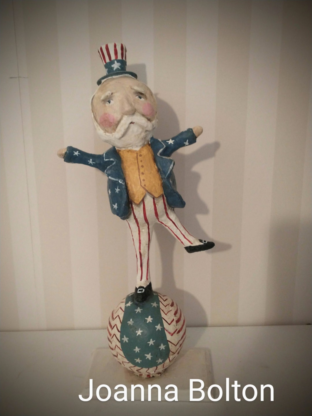 Uncle Sam Folk Art Americana Patriotic Paper Mache Doll Primitive OOAK ...