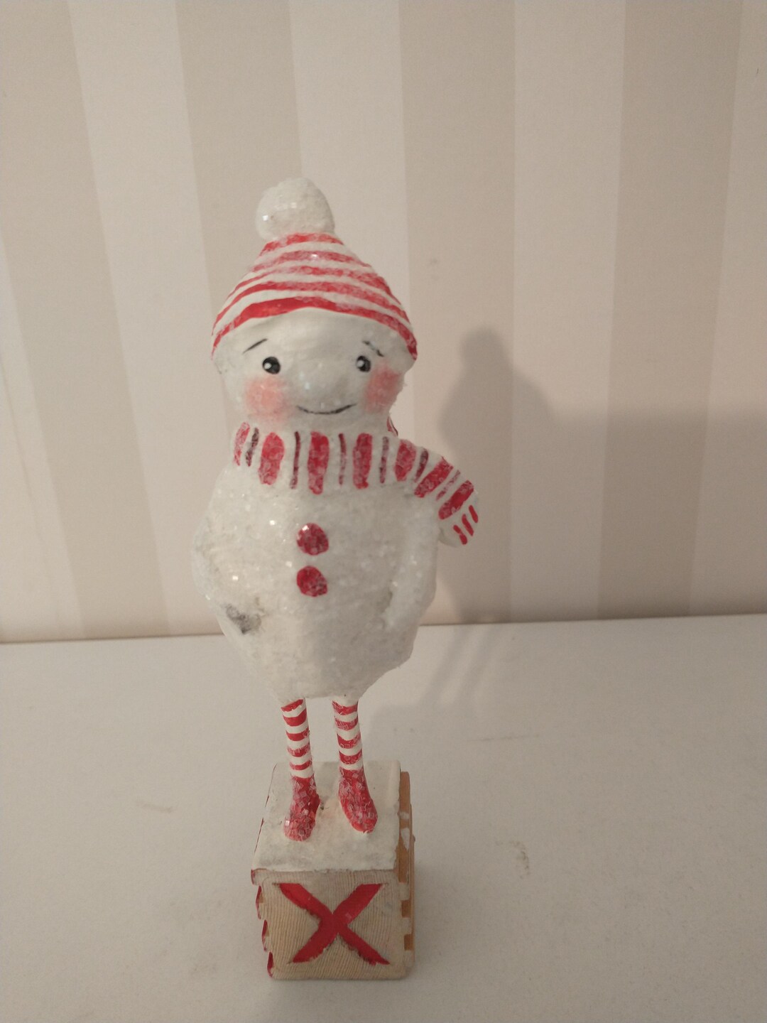 Snowman Folk Art Snowman Whimsical Snowman Paper Mache Snowman OOAK ...