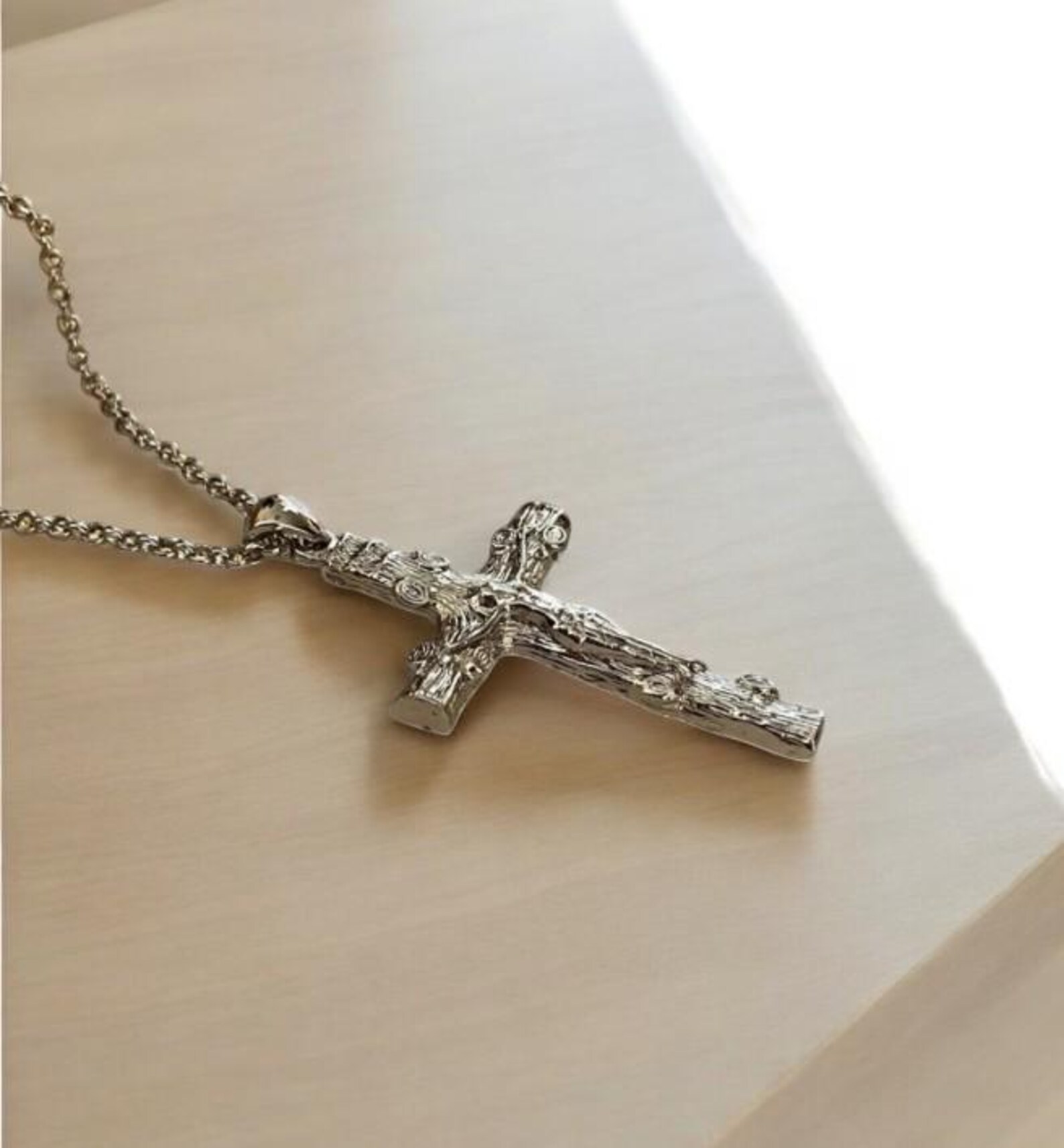 Silver Plated INRI Cross Necklace, Religious Jewelry - Etsy