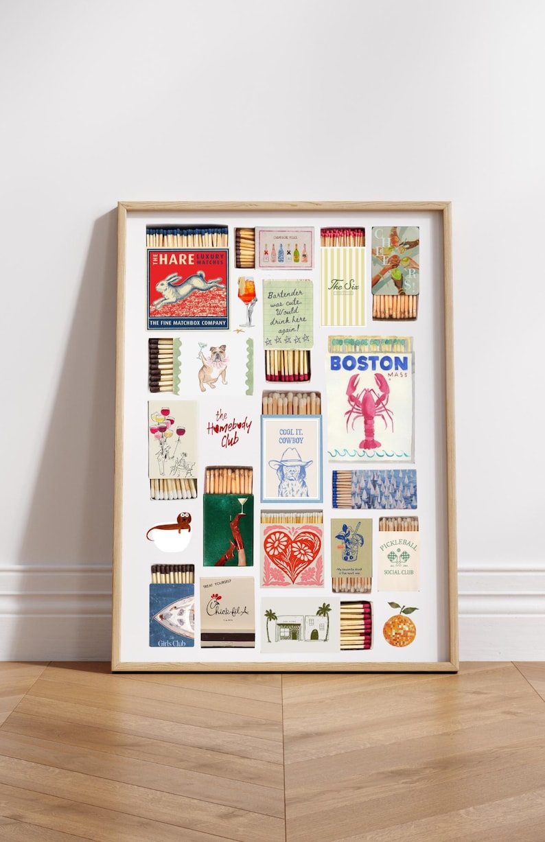 Custom Trendy Matchbox Art Print – Personalized Birthday or Anniversary ...