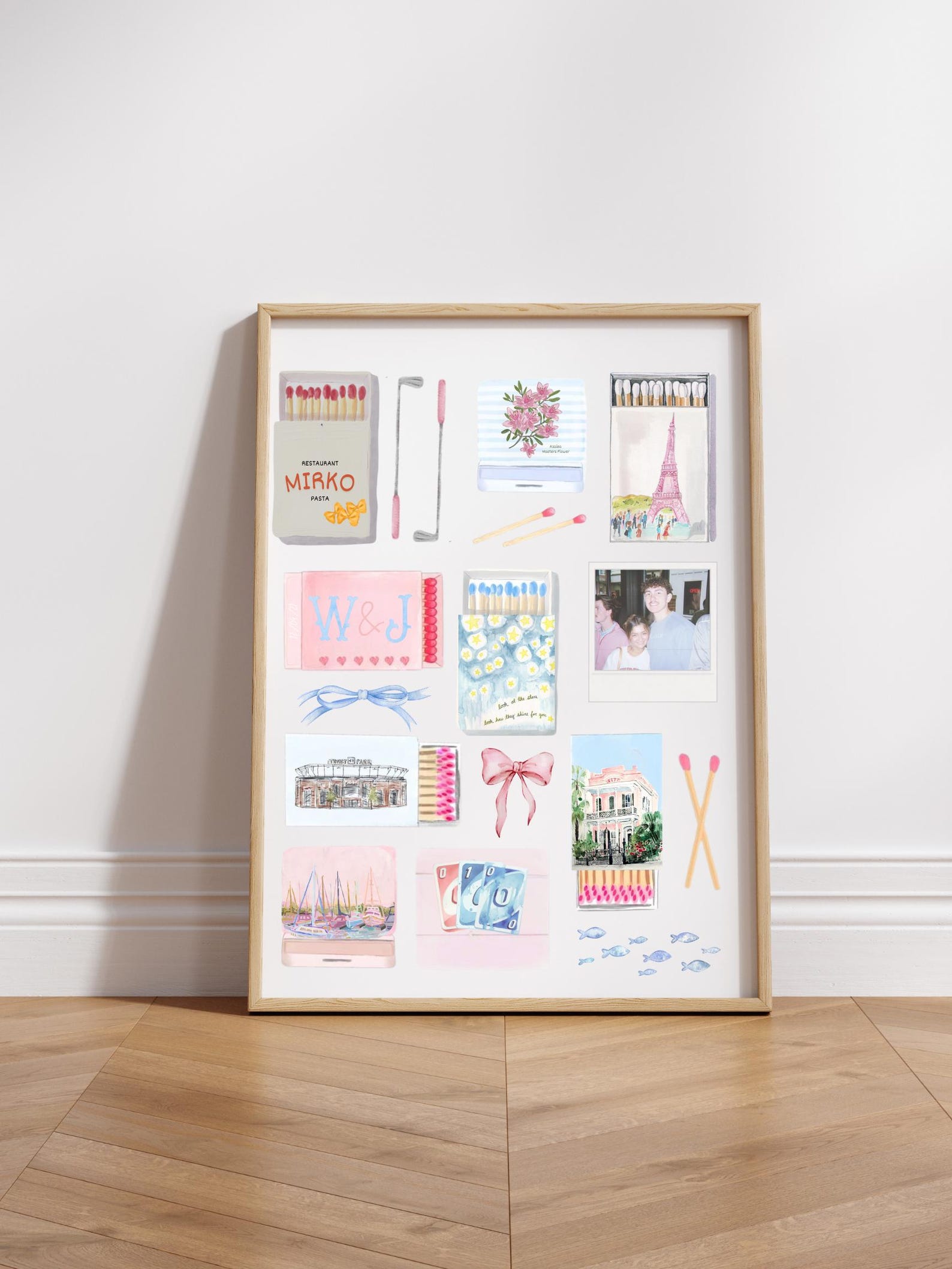 Preppy Watercolor Custom Matchbox Print - Etsy