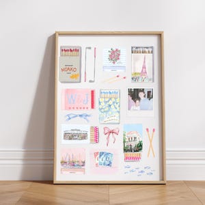 Preppy Watercolor Custom Matchbox Print - Etsy