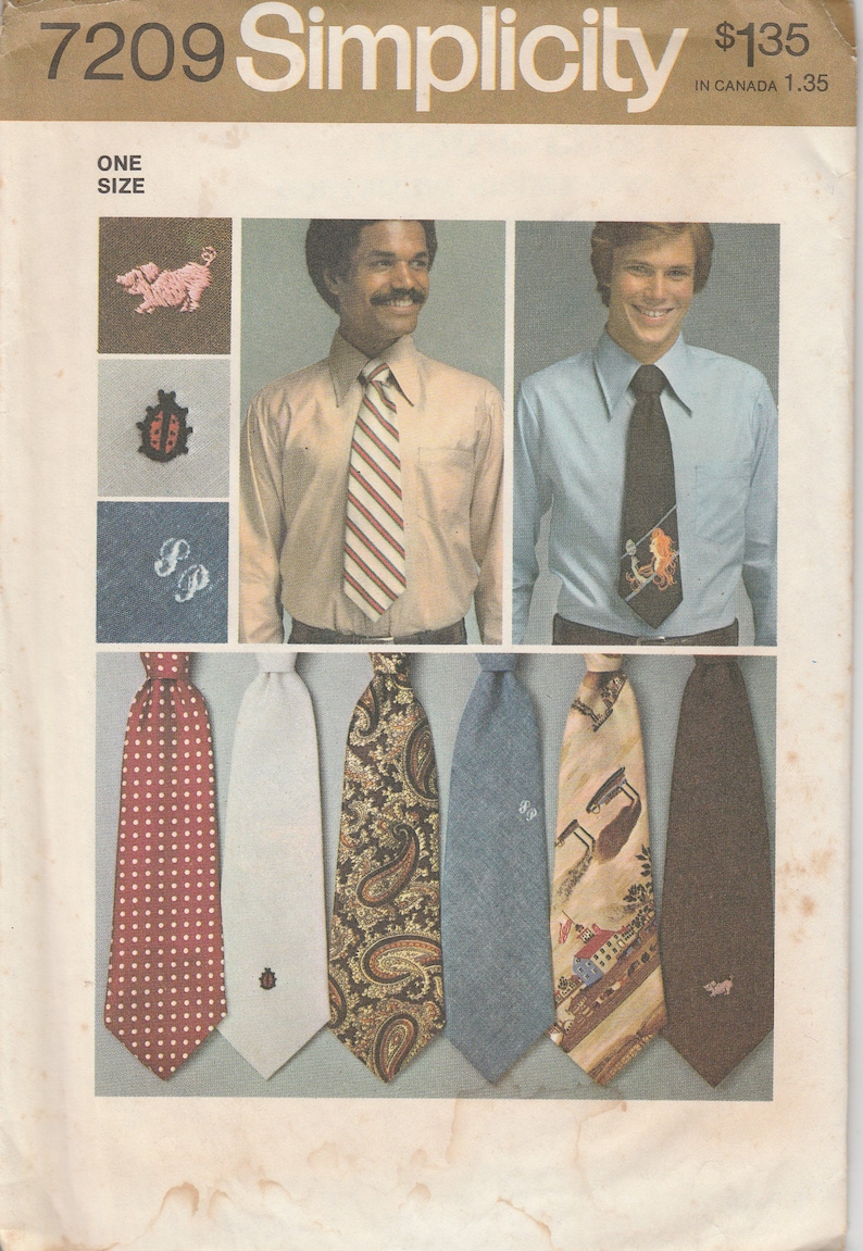 Simplicity 7209 1970's Wide Tie - Etsy