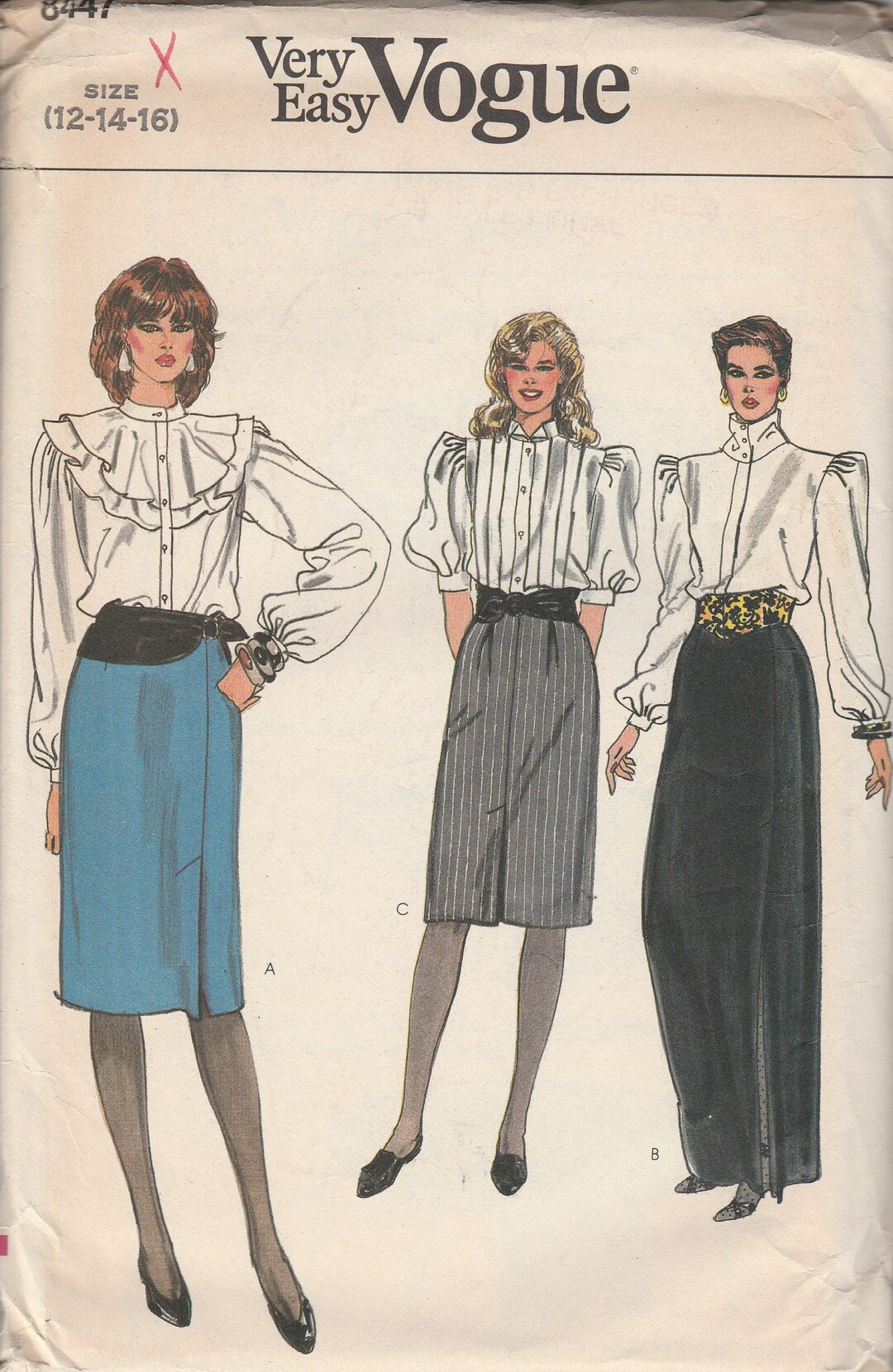 Vogue 8447 Misses' Skirt - Etsy