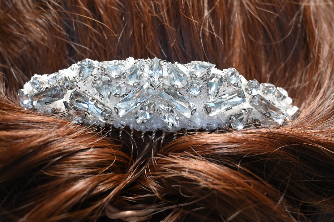 Crystal & Bead Hair Comb. Add Big Sparkle to Your Hair Piece Beautiful ...