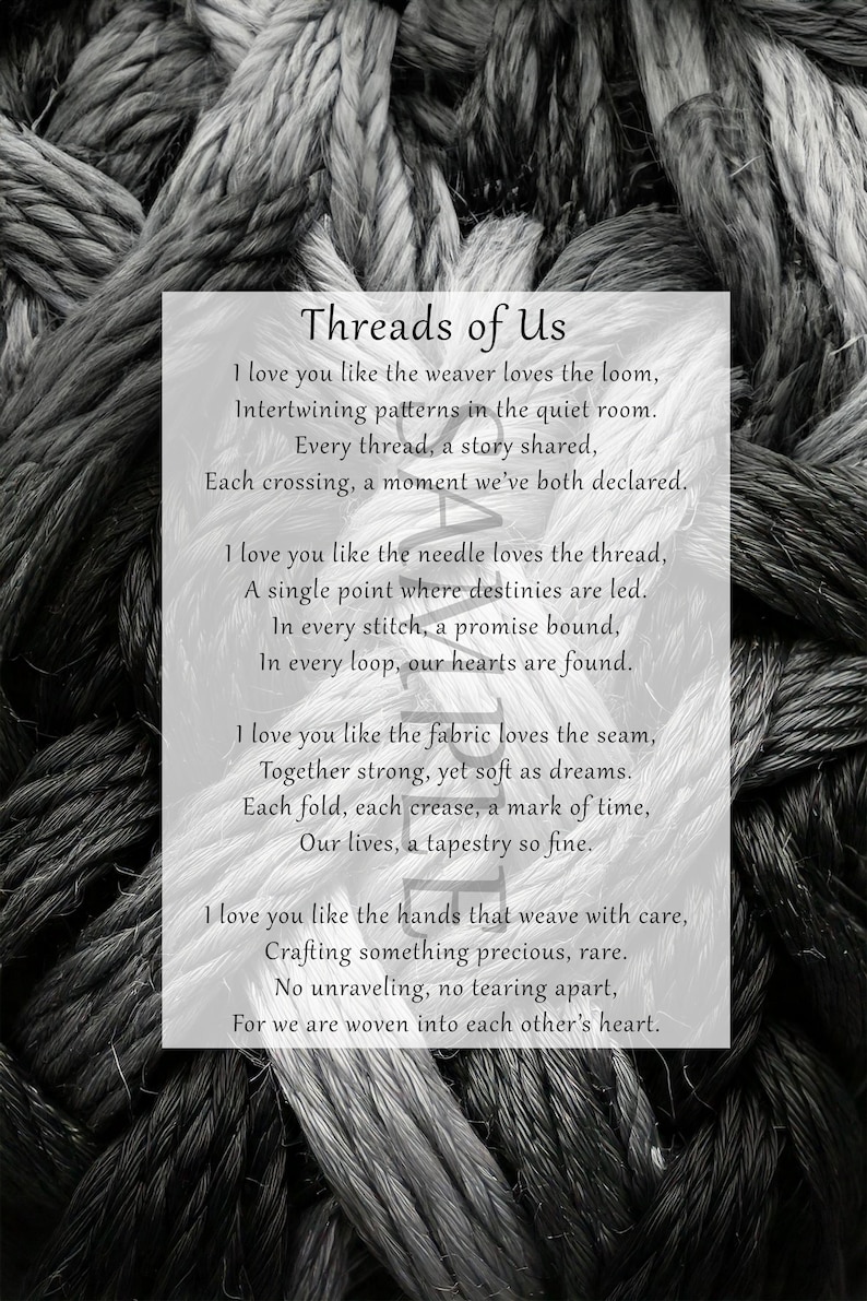 Beautiful Love Poem: Threads of Us - Etsy