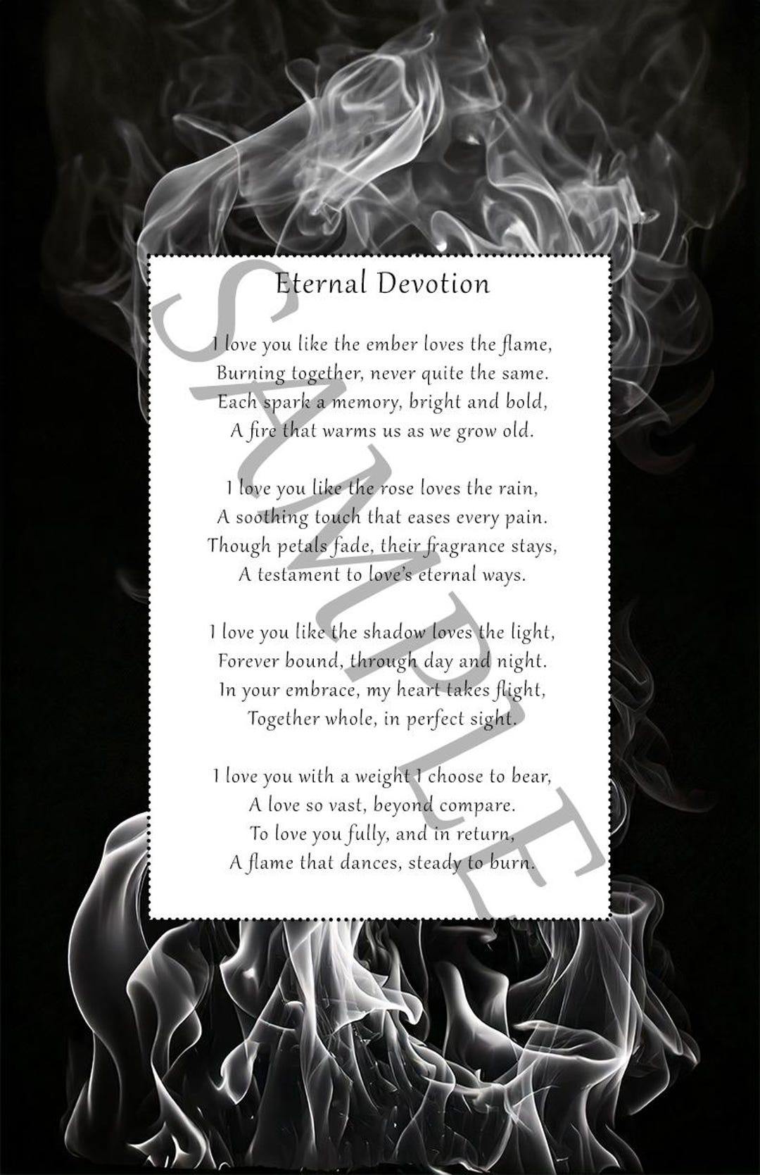 Beautiful Love Poem: Eternal Devotion - Etsy