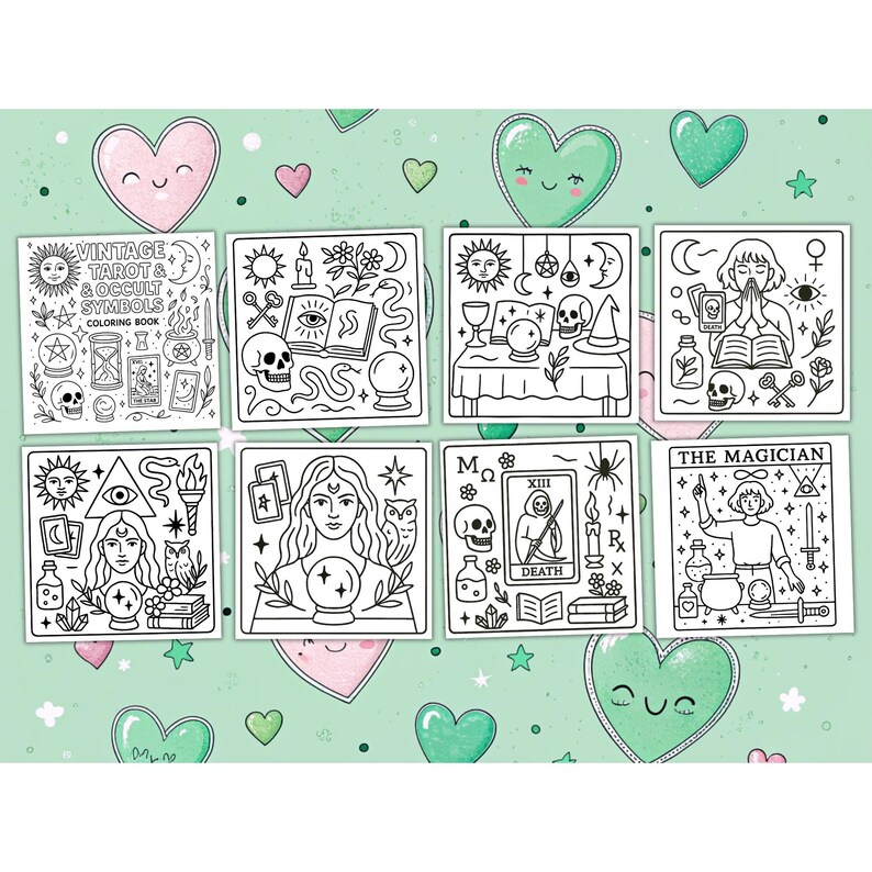 Vintage Tarot Coloring Book: Bold & Easy Occult Designs (PDF + PNG - Etsy