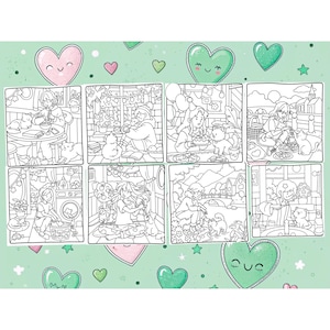 Meow Moments Coloring Book PDF PNG | 43 Pages Cat & Chill Digital ...