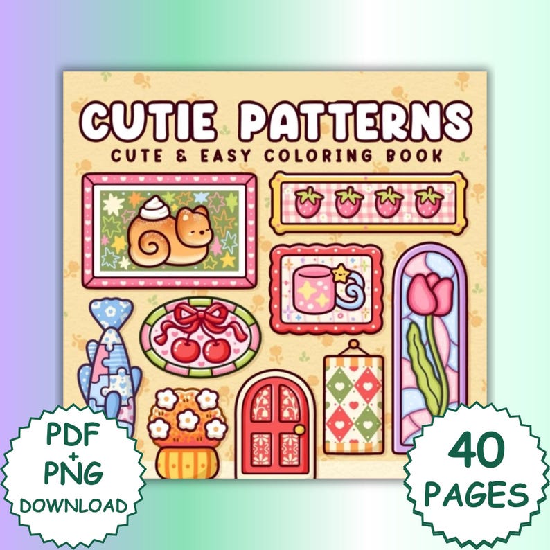 Cutie Patterns Bold and Easy Coloring Book, 40 Adorable Pattern Pages ...