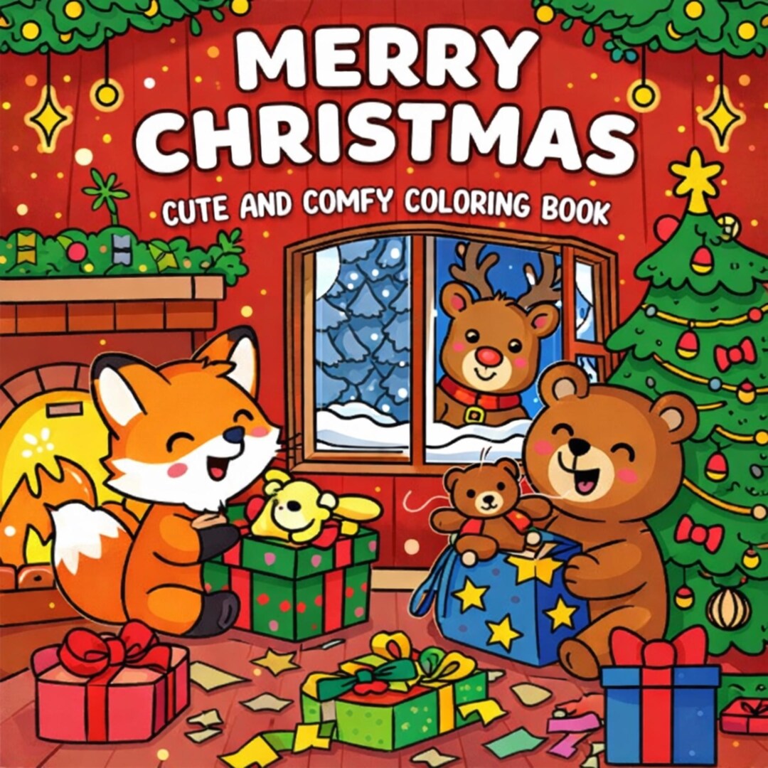 Merry Christmas – Bold and Easy Coloring Book, 48 Cute Cozy Holiday ...