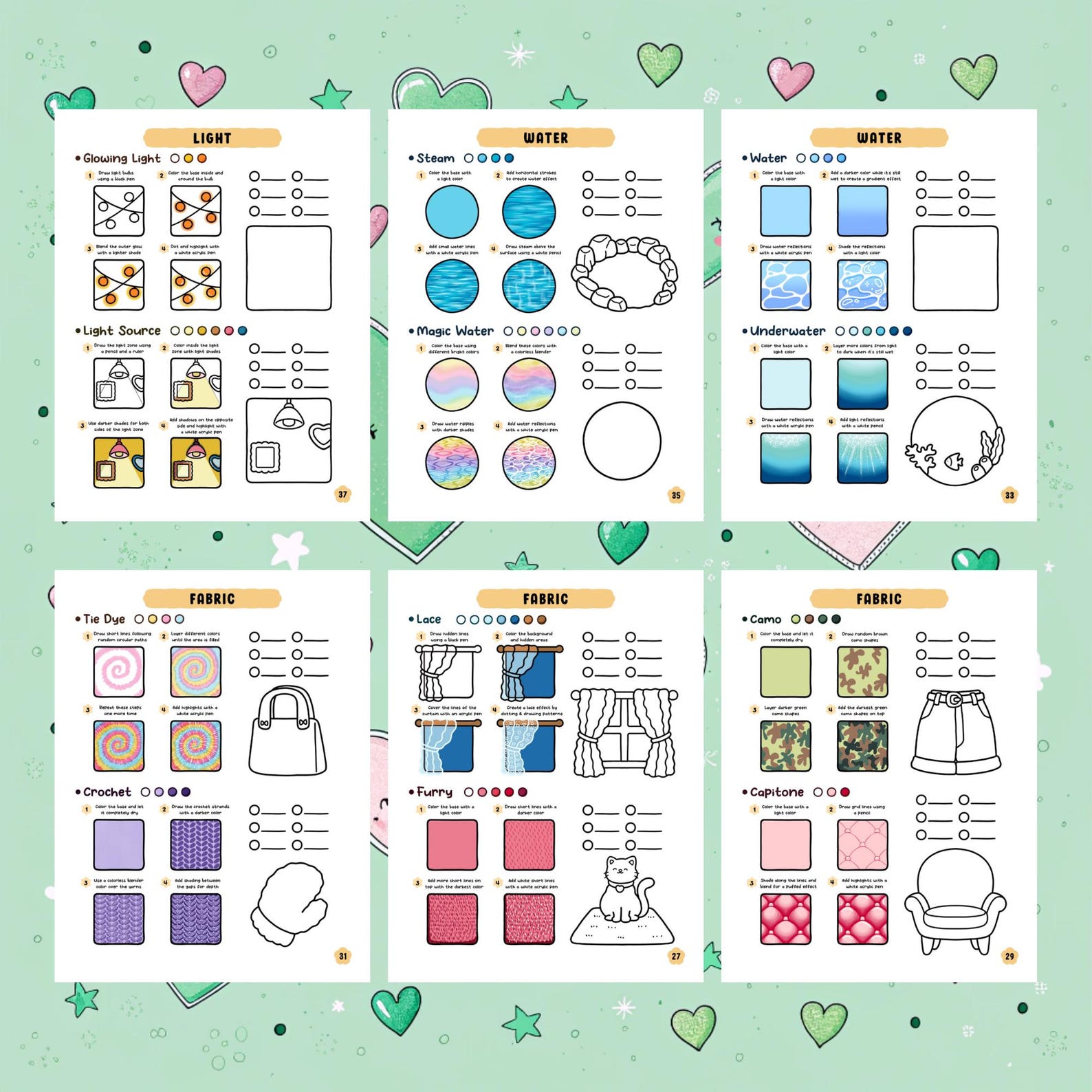 How to Draw Patterns Coloring Book – 32 Easy Designs (digital Download ...