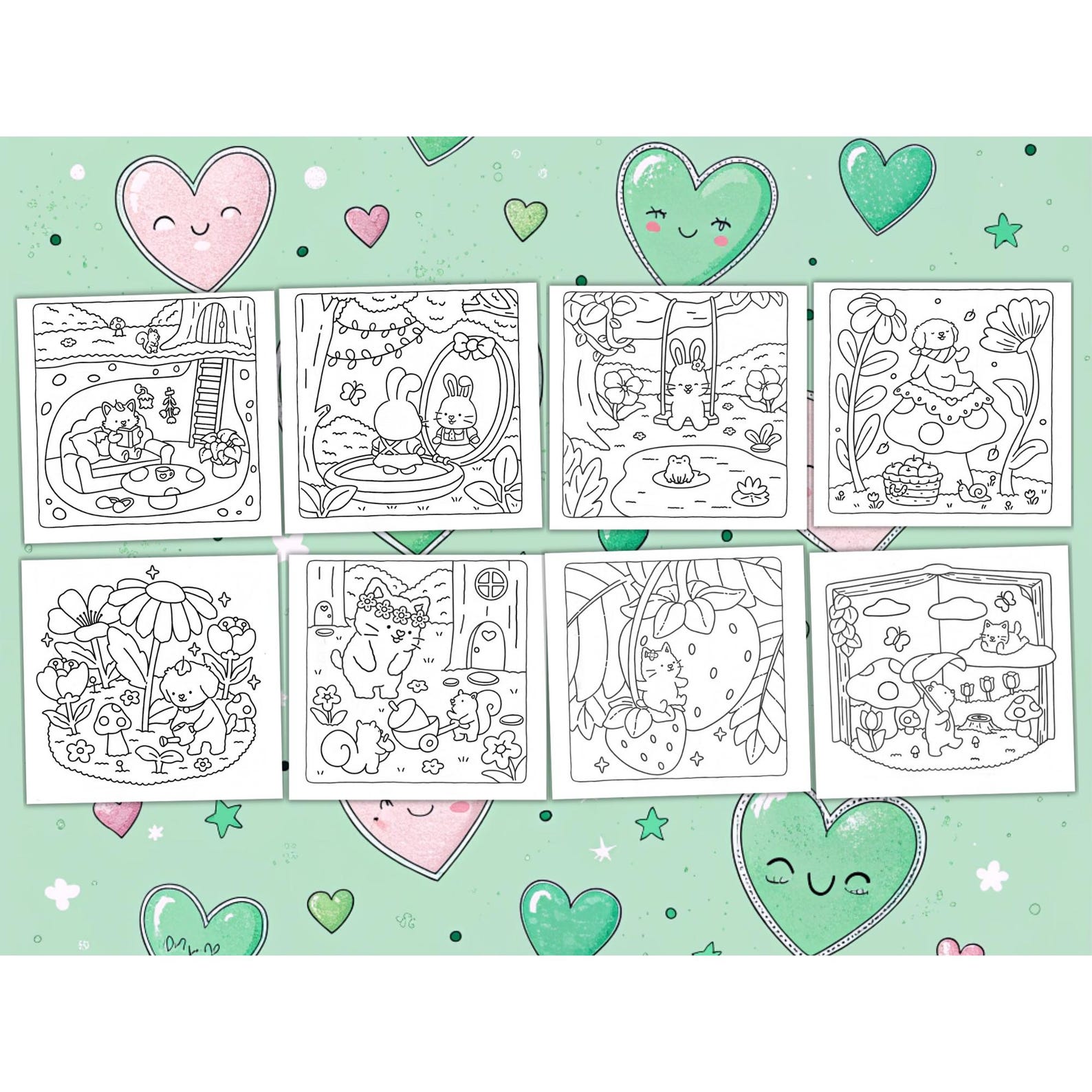 Cuddly Stories Coloring Book | Bold & Easy, Fuzzy Tales (PDF, PNG) - Etsy