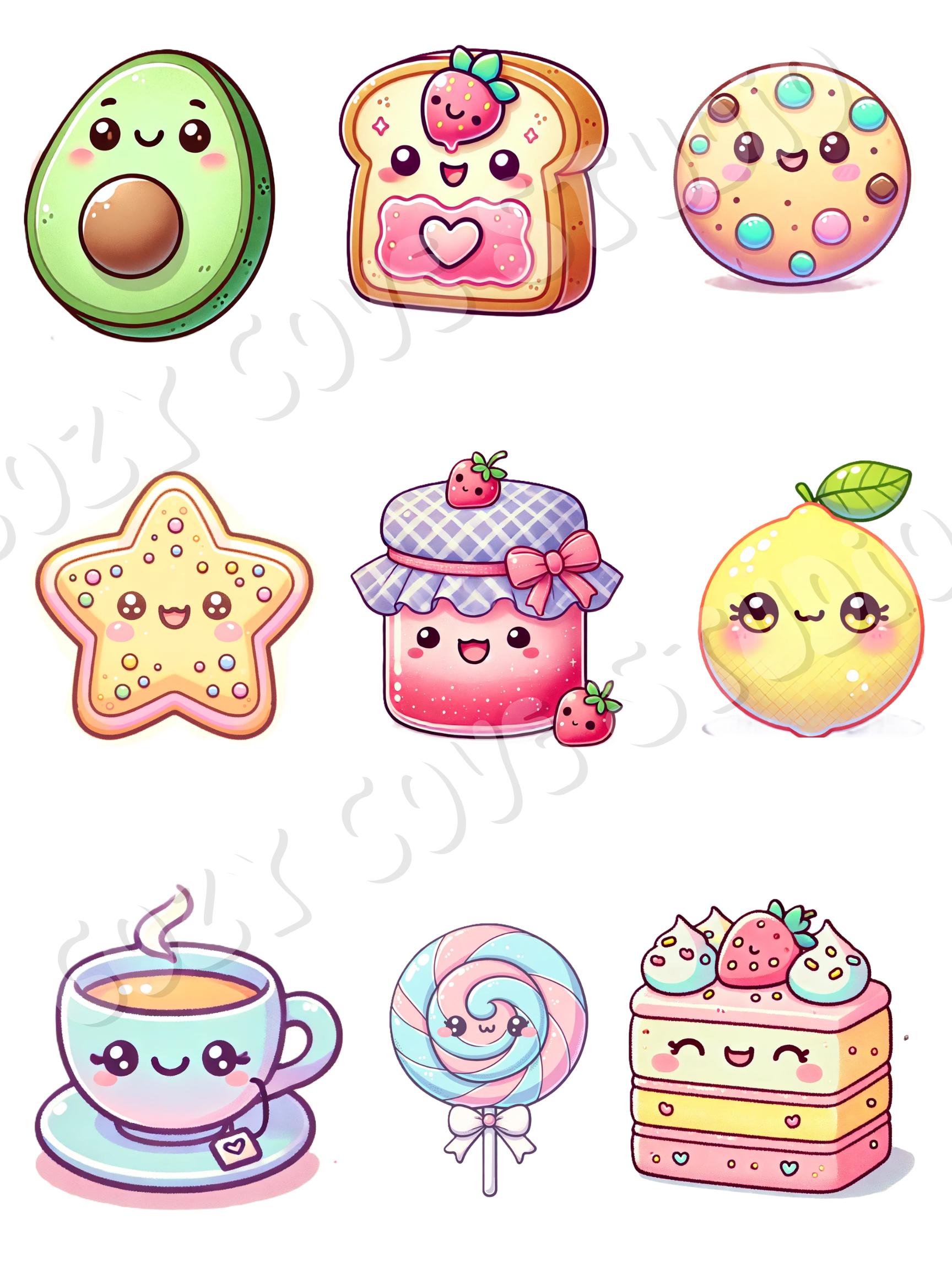 Kawaii Sticker Bundle | Cute Pastel Stickers | Digital Download ...