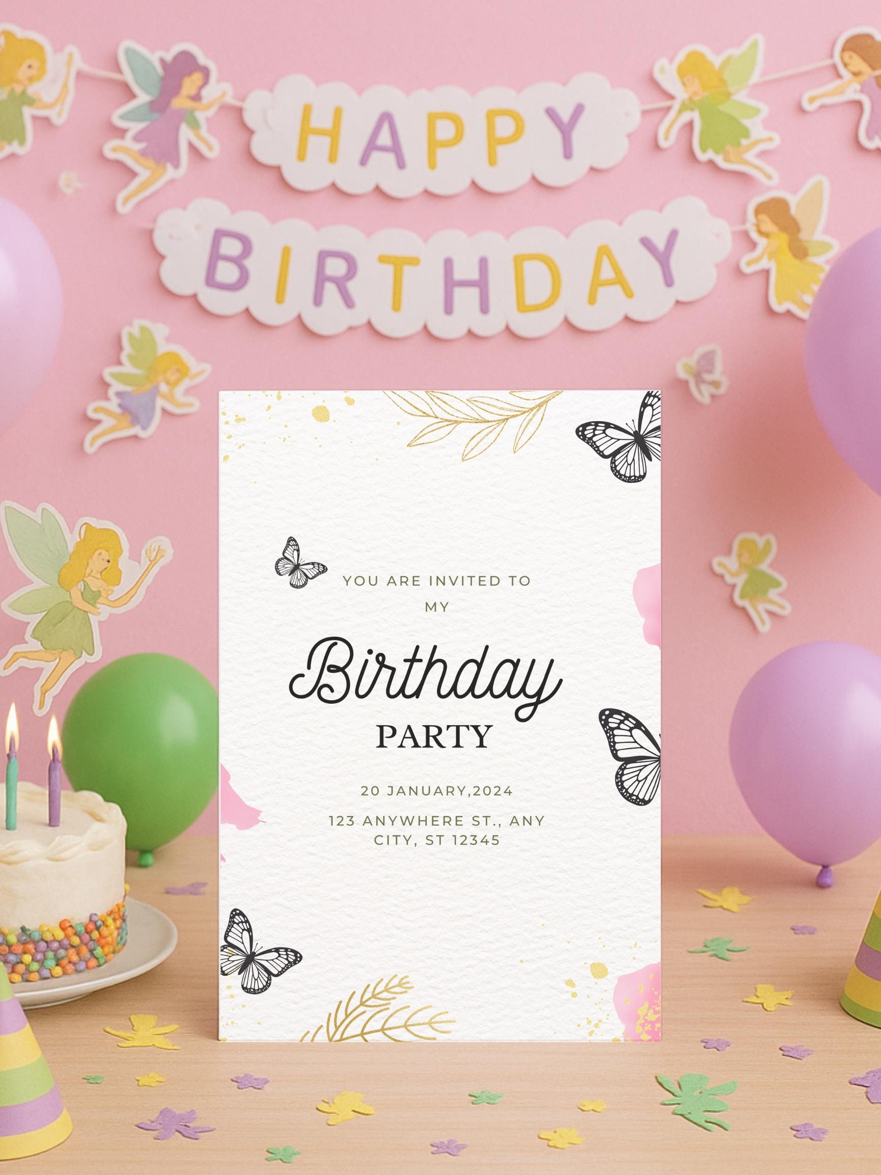 Editable Birthday Card Canva Template | Printable Digital Greeting Card ...