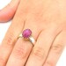 Oval Ruby Ring Set in 9K Gold Filled & a Hammered 925 Sterling Silver ...