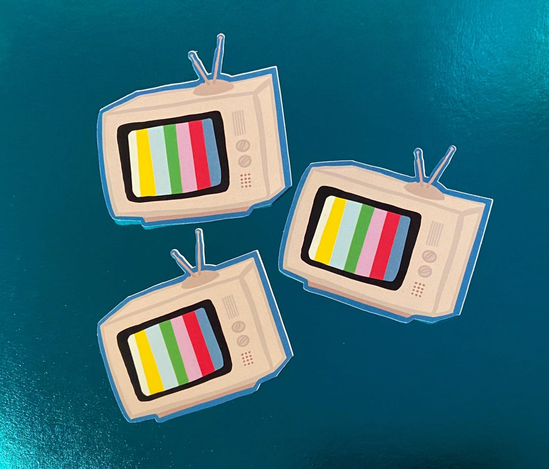 Retro Tv Sticker - Etsy