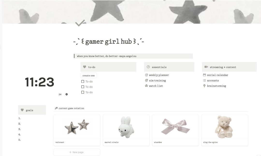 Gamer Girl Notion Template | Digital Planner | Customizable and Simple ...